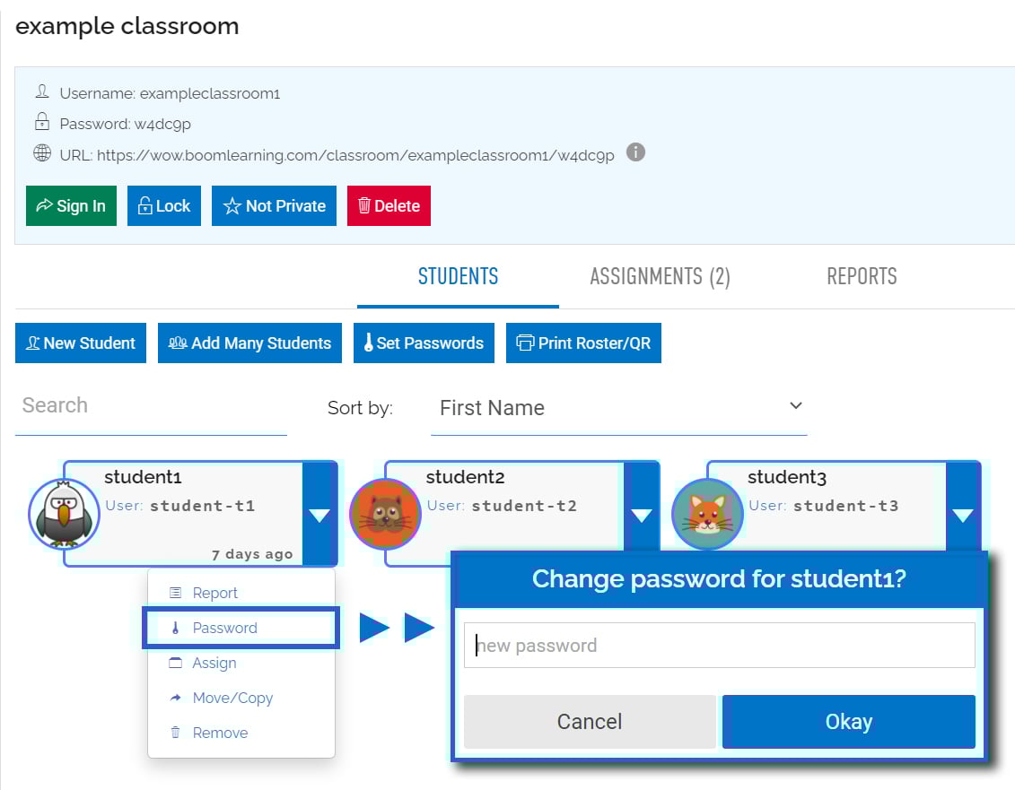 How to Change & Reset a Student's Password