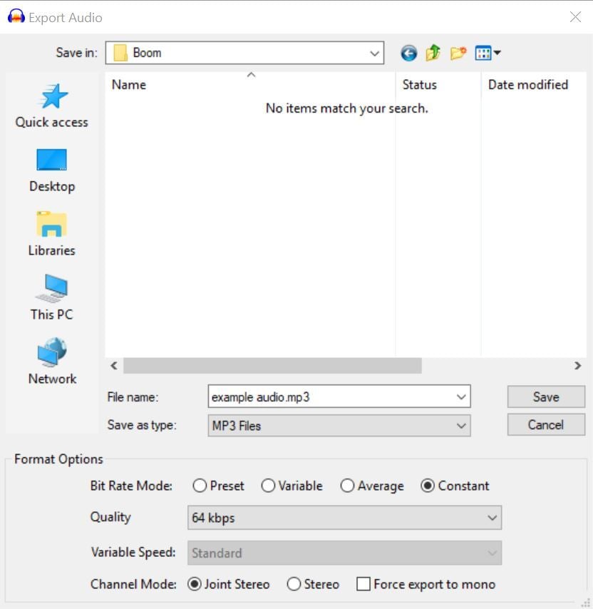 Converting sounds to work with Boom in Windows